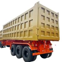 China 80 Ton 3 4 Axle Rear Tilt Trailer with 12 Tires and ABS Anti-lock Braking System for sale