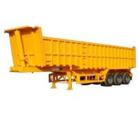 China 30cbm Rear Tipper Semi Trailer with Flatbed Design and Tri-Axle Hydraulic Self Tipping for sale
