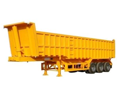 China 30cbm Rear Tipper Semi Trailer with Flatbed Design and Tri-Axle Hydraulic Self Tipping for sale