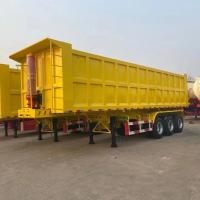 China 30cbm Rear Tipper Semi Trailer with Flatbed Design and Tri-Axle Hydraulic Self Tipping for sale