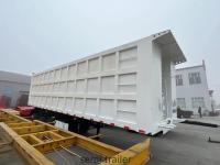 China Flatbed 3axles 35m3 End Dump Tipper Semi Trailer with 12 Tires Tire Number 12 for sale