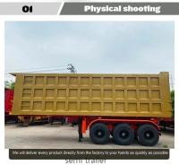 China 60 Ton 40cbm Dump Tipper Semi Trailer Meter Tipper Semi Truck Tipping Trailer with Electric Tarpaulin for sale