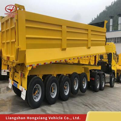 China Steel Hydraulic Cylinder Dump Trailer Tipper Truck Trailer for Construction Site for sale