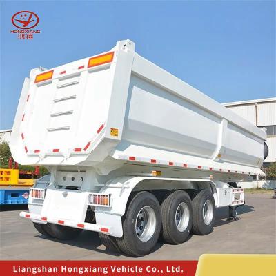 China Cross Arm Type Hardox Tipping Rear Dump Trailer Hydraulic Tipper Dump Semi Truck Trailer for sale