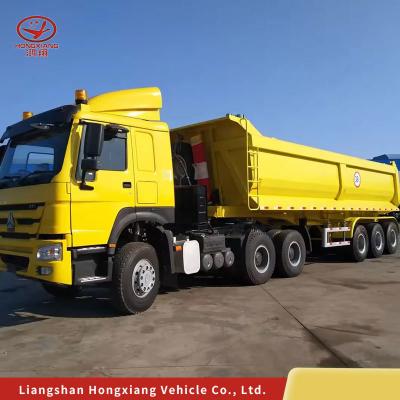 China Hydraulic Grain Dumping Rear End Dump Tipper Semi Trucks Trailer for Trucks Affordable for sale