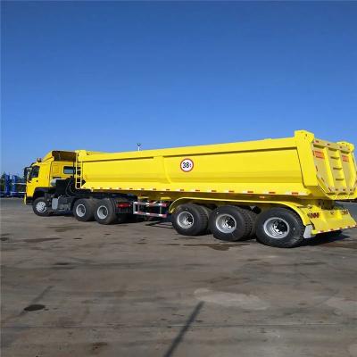 China 50 Tons U Type Hydraulic Cylinder End Dump Trailer Tipper Semi Truck Trailer Durable for sale