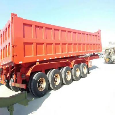 China Cross Arm Suspension Truck Trailer with Two Speed Landing Leg and Hydraulic Dump for sale