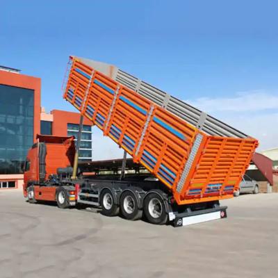 China 2 Axle 1 Year After-sales Service Dump Truck Cubic Meter Side Hydraulic Tipper Trailer for sale
