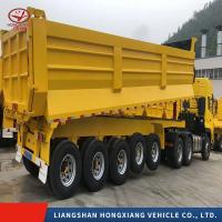 China Flatbed Three Axles U-Type Tipping Semi Trailer Dump Trailers with Two Speed Landing Leg for sale