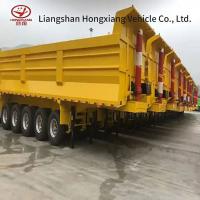 China Manual Landing Leg Rear Dump Semi Trailer for Road Construction in Ghana West Africa for sale