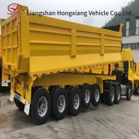 China Manual Landing Leg Rear Dump Semi Trailer for Road Construction in Ghana West Africa for sale