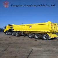 China Manual Landing Leg Rear Dump Semi Trailer for Road Construction in Ghana West Africa for sale