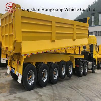 China Grade Heavy Duty Tri-Axle Trailers for Construction Material End Dump Semi Truck Trailer for sale