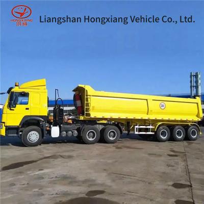 China 2 Axle Number Sand Dumper Side Tipper Dumper Semi Trailer Dump Truck Tire 12r22.5 for sale