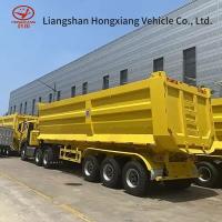 China 2 Axle Number Sand Dumper Side Tipper Dumper Semi Trailer Dump Truck Tire 12r22.5 for sale