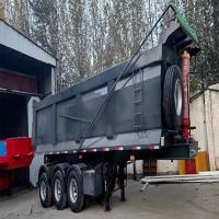 China Steel Hydraulic Cylinder 4 Axles U Type 50 Tons End Dump Trailer Tipper Semi Truck Trailer for sale