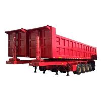 China Steel Hydraulic Cylinder 4 Axles U Type 50 Tons End Dump Trailer Tipper Semi Truck Trailer for sale