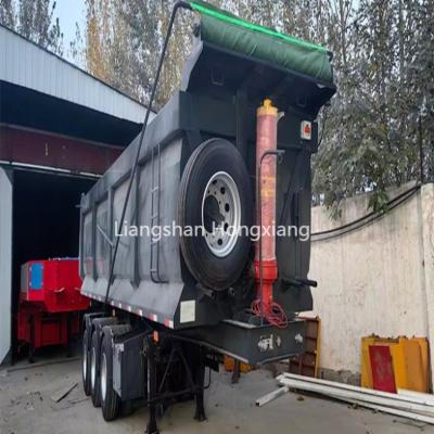 China 100 Ton 44 Cubic Meters Dumper Tipper Semi Trailer 6 Axles for Gahna Market for sale