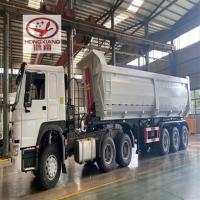 China 45cbm 40 50 60 Ton U-Shaped End Rear Tipper Dump Semi Truck Trailers Steel Flatbed for sale