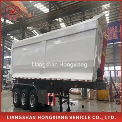 China Grade Heavy Duty 3 Axle Rear Dump Semi Trailer with Cross Arm Type Suspension Systems for sale