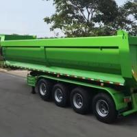 China Tri-Axle 60--80ton Side Hydraulic Dump Tipper Trailer Truck Rear Dumper Semi Trailer for sale