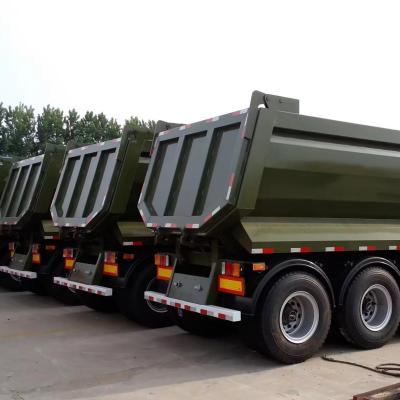 China 25cbm 32cbm U-Shaped End Rear Tipper Dumper Dump Semi Truck Trailer Tire 12r22.5 Flatbed for sale