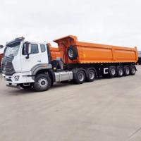 China 50m3 Three Axles Steel Semi Trailer for Backward Tipping Dump Truck Not Self-dumping for sale