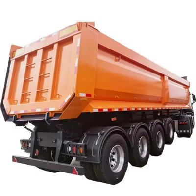 China Tire 12r22.5 Heavy Duty 80-100 Ton Steel Hydraulic Side Rear Tipper Dump Semi Trailer for sale