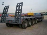 China Self-dumping 3 Axles Lowbed Semi Truck Trailer 50ton Max Payload for Heavy Duty Transport for sale