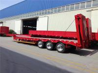 China Hydraulic 4 Axle 60ton Gooseneck Low Boy Low Bed Trailer 100 Ton Lowboy Semi Trailer for sale