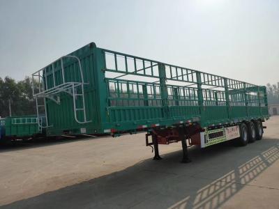 China Cross Arm Type 40-80 Ton 3-Axle Self-dumping Cargo Livestock Fence Truck Trailer for sale