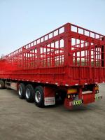 China Cross Arm Type 40-80 Ton 3-Axle Self-dumping Cargo Livestock Fence Truck Trailer for sale