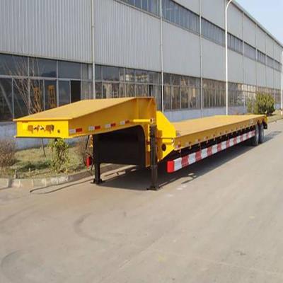 China 3 Axles 20FT 40FT Flatbed Container Chassis Flat Bed Semi Trailer with 50 Tbelow Load for sale