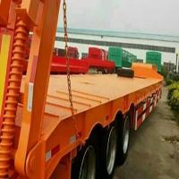 China 13t Axle 4 Axle Low Bed 120 Tons Lowbed Truck Semi Trailer for Construction Machinery for sale