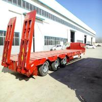 China 60-100 Tons Used Trucks Spare Parts Low Bed Truck Semi Trailer Heavy Duty Iron Grade for sale