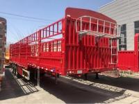 China High Side 3 Axle 40 Ton Heavy Transport Cargo Animals Fenced Goods Cargo Box Semi Trailer for sale