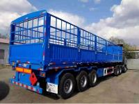 China High Side 3 Axle 40 Ton Heavy Transport Cargo Animals Fenced Goods Cargo Box Semi Trailer for sale