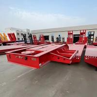 China Hydro-Pneumatic Suspension Semi Trailer 3 Axle Flatbed Trailer for Large Cargo for sale
