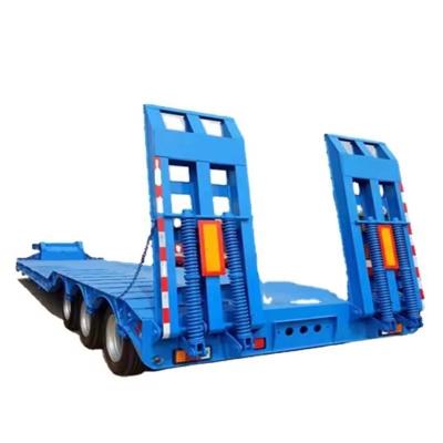 China 3 4 Axle Low Loader Bed Deck Gooseneck Flatbed Container Transport Lowbed Truck Trailer for sale