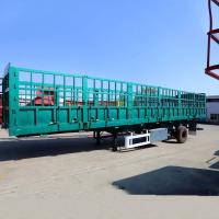 China 8 Tons High Hurdle Semi-Trailer for Cattle Fence and Side Wall Livestock Transport for sale