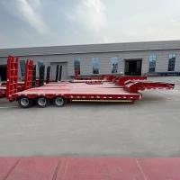 China 3 Year After-sales Service Low Bed Truck Trailer Gooseneck Lowboy Flatbed Semi Trailer for sale