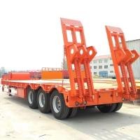 China 3 Year After-sales Service Low Bed Truck Trailer Gooseneck Lowboy Flatbed Semi Trailer for sale