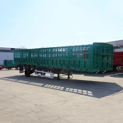 China 3 Axle Steel Van-type Livestock Animal Cattle Transport Side Wall Fence Semi Trailer for sale