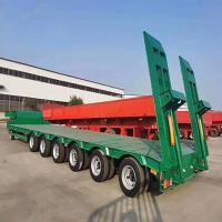 China 14 Tires and 2.3 Axles Low Bed Flatbed Trailer Lhy940d for Heavy Machinery Transport for sale