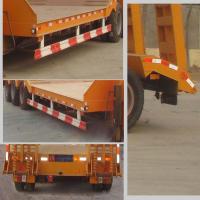 China 13t Axle Heavy Duty Flatbed Lowboy Low Bed Semi Trailer for Heavy Equipment Transport for sale