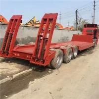 China 13t Axle Heavy Duty Flatbed Lowboy Low Bed Semi Trailer for Heavy Equipment Transport for sale