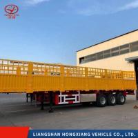 China Market Van-type 3/4 Axles 40FT Fence Semi Trailer Cargo Transport 600mm Fence Trailer for sale
