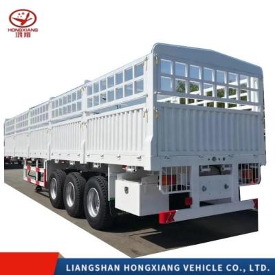 China 3 Axle 45FT 48FT 60ton Dropside Cargo Sidewall Semi Trailer for Light Duty Grade Side Wall Fence for sale