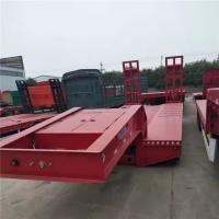 China Suppliers 2 Axles Flatbed Truck Low Bed Car Dolly Trailer with Brakes Load 50 Tbelow for sale