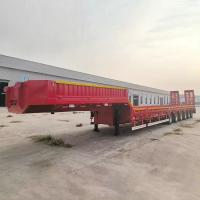 China Suppliers 2 Axles Flatbed Truck Low Bed Car Dolly Trailer with Brakes Load 50 Tbelow for sale